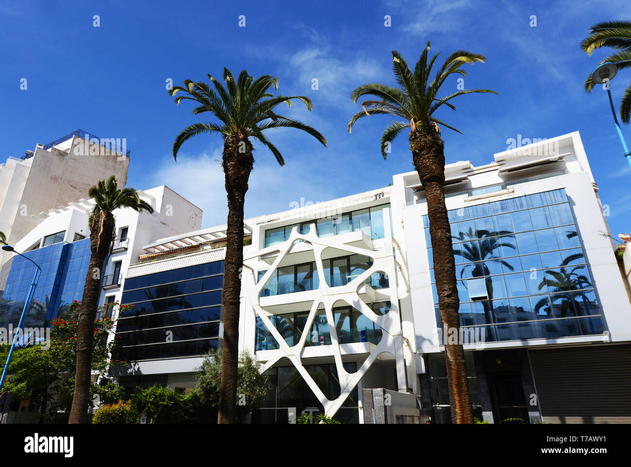 New modern buildings painted in the Iconic white color of Casablanca ...