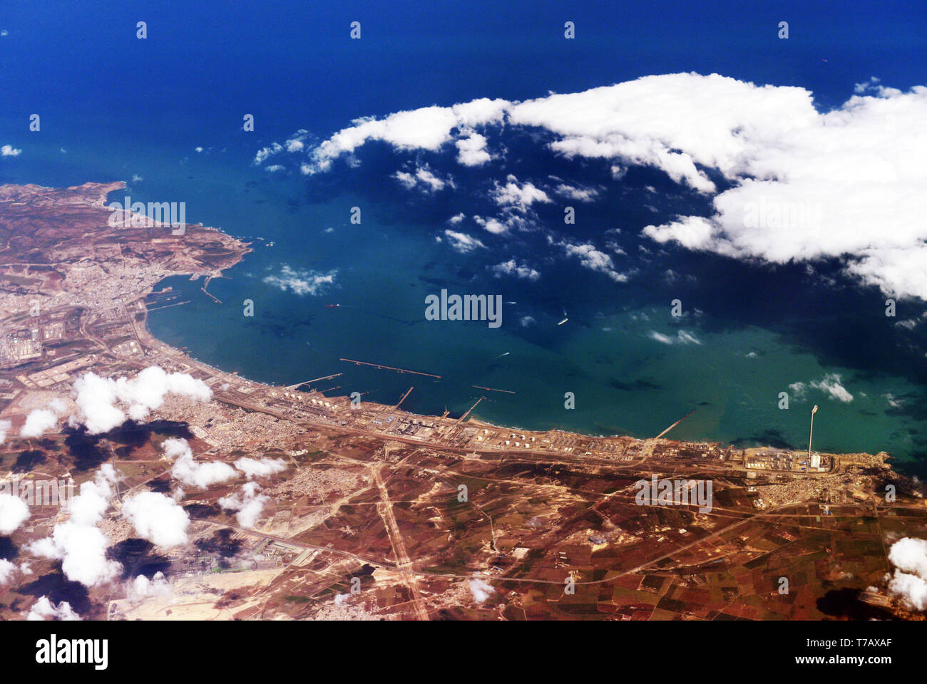 Aerial view of coastal Algeria Stock Photo - Alamy