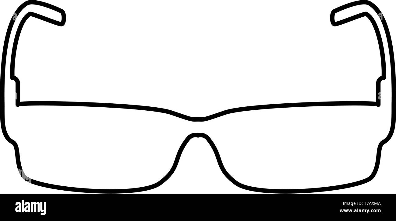 Sunglasses icon outline black color vector illustration flat style ...
