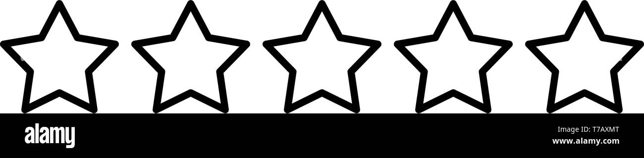 Five stars 5 stars rating concept icon outline black color vector ... Five stars 5 stars rating concept icon outline black color vector ...