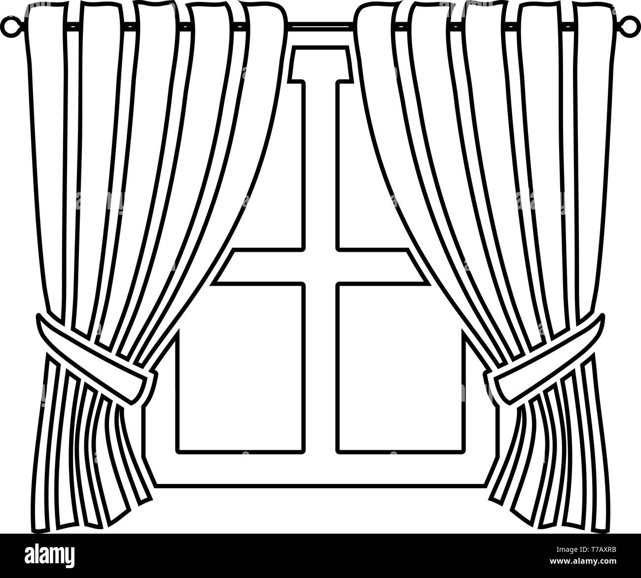 Curtains and window Interior concept Home window view decoration Waving ...