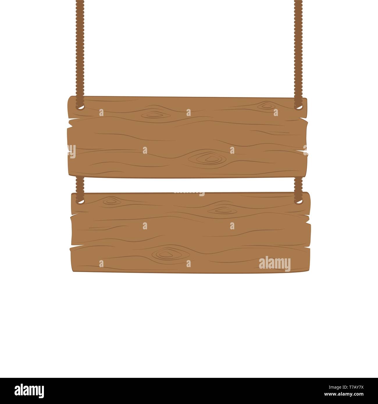hanging wooden sign isolated on white background vector illustration ...