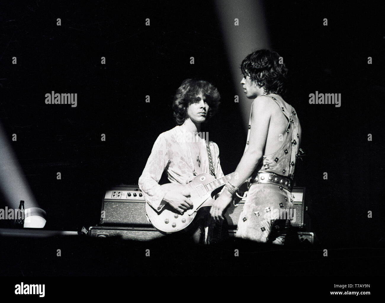 COLOGNE, GERMANY: Mick Taylor and Mick Jagger of The Rolling Stones ...
