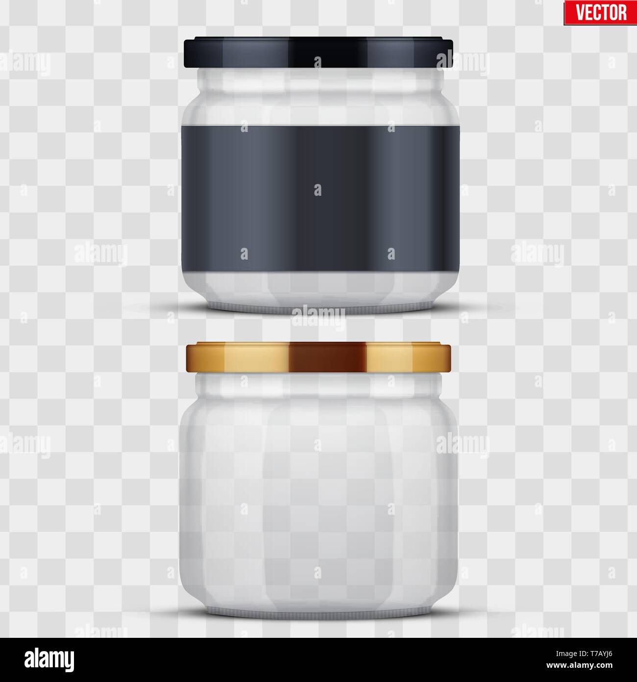 Set of Transparent Glass Jars with label for canning and preserving ...
