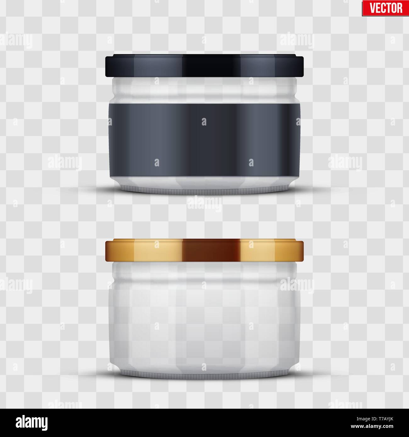 Set of Transparent Glass Jars with label for canning and preserving ...