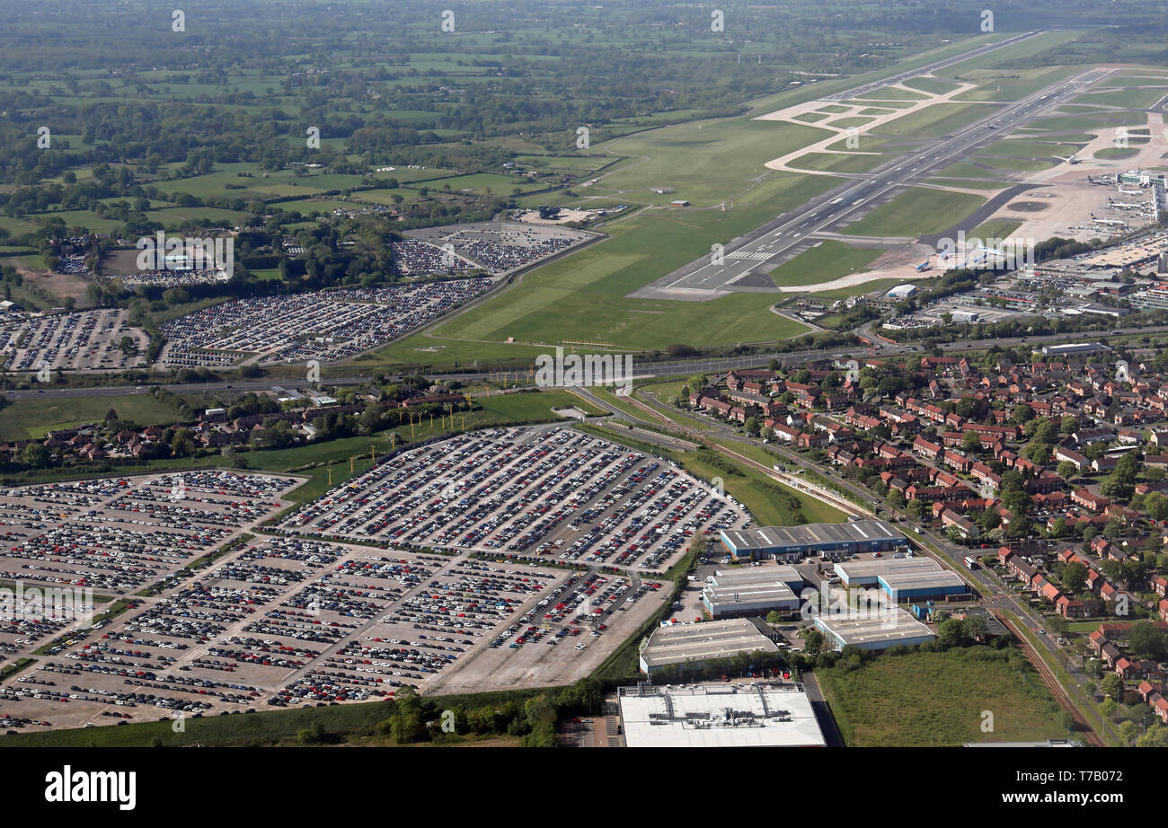 aerial view of car parks around Manchester Airport Stock Photo - Alamy