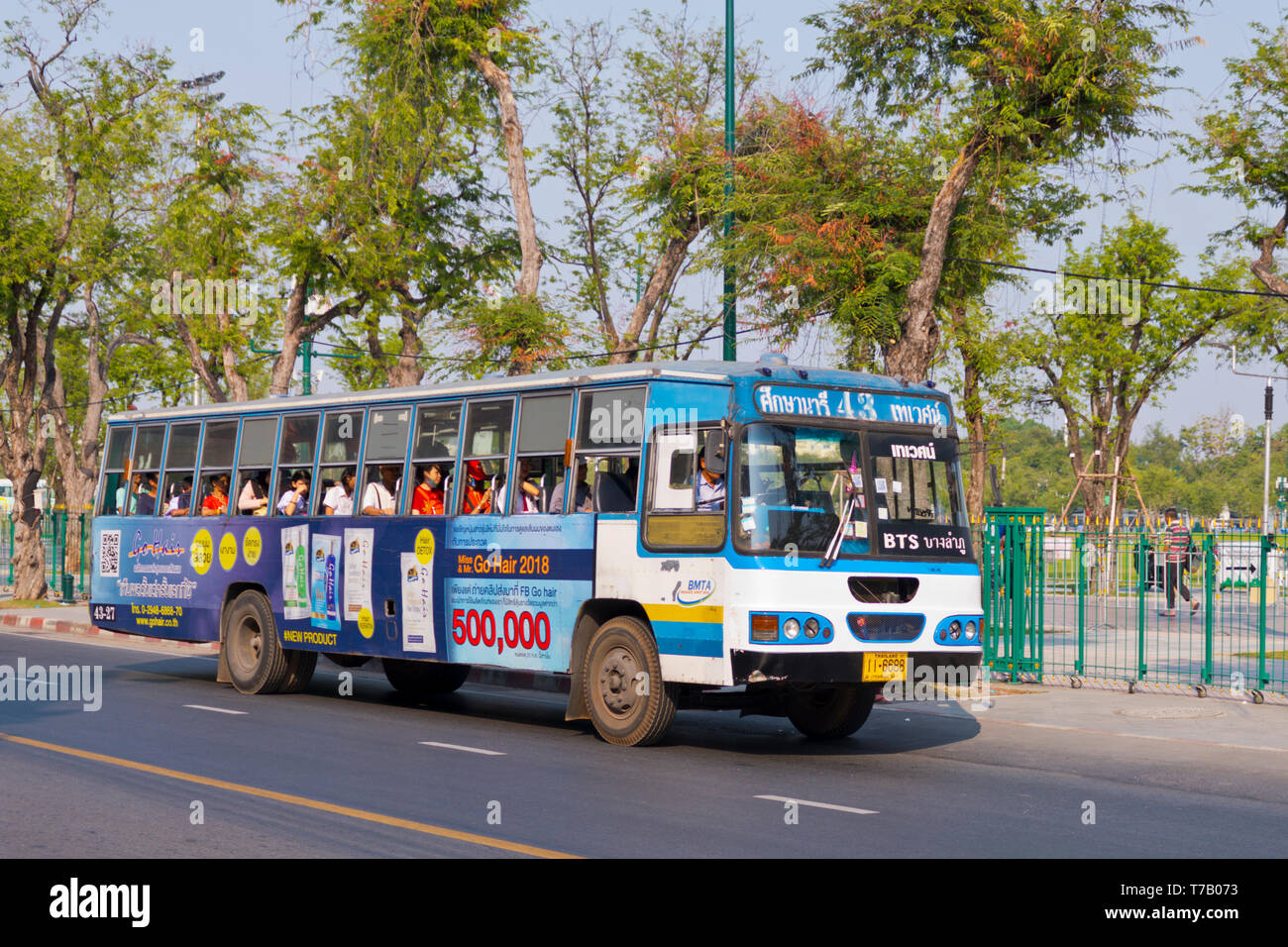 Bus line 43, Phra Nakhon, Bangkok, Thailand Stock Photo - Alamy