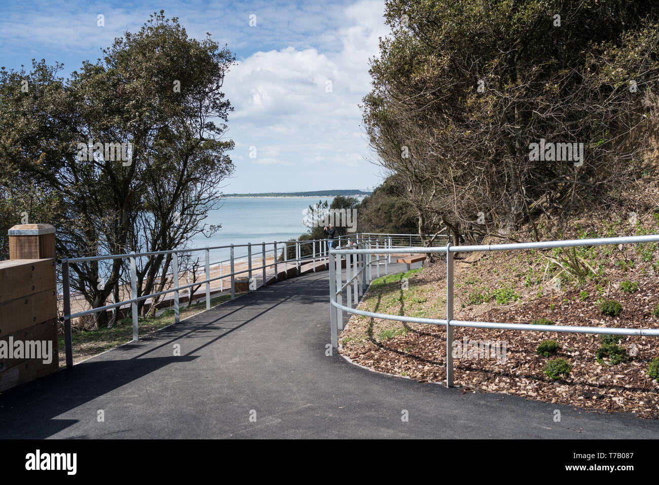 Highcliife Castle new zig-zag footpath to the beach Stock Photo - Alamy