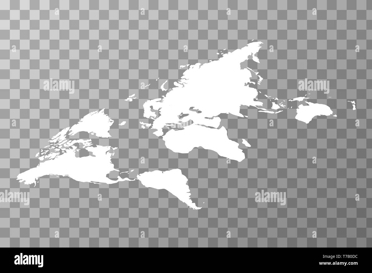 White worldwide map in isometric view on transparent background Stock ...