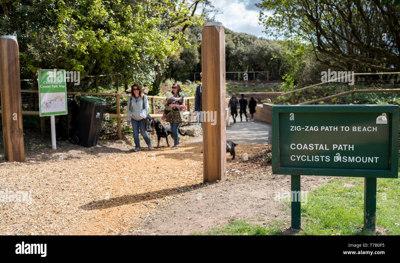 Highcliife Castle new zig-zag footpath to the beach Stock Photo - Alamy