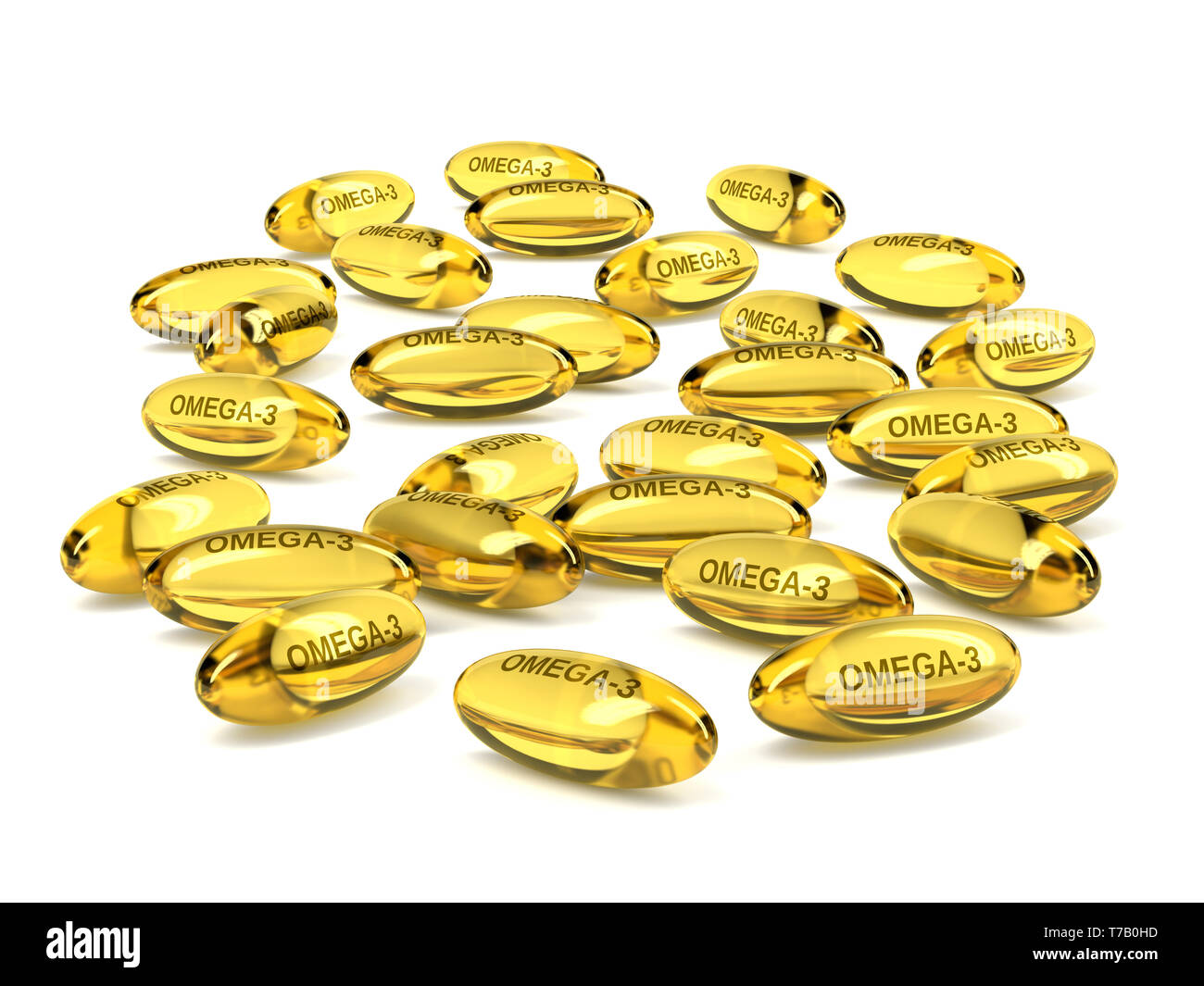 3d render of omega 3 capsules isolated over white background Stock ...