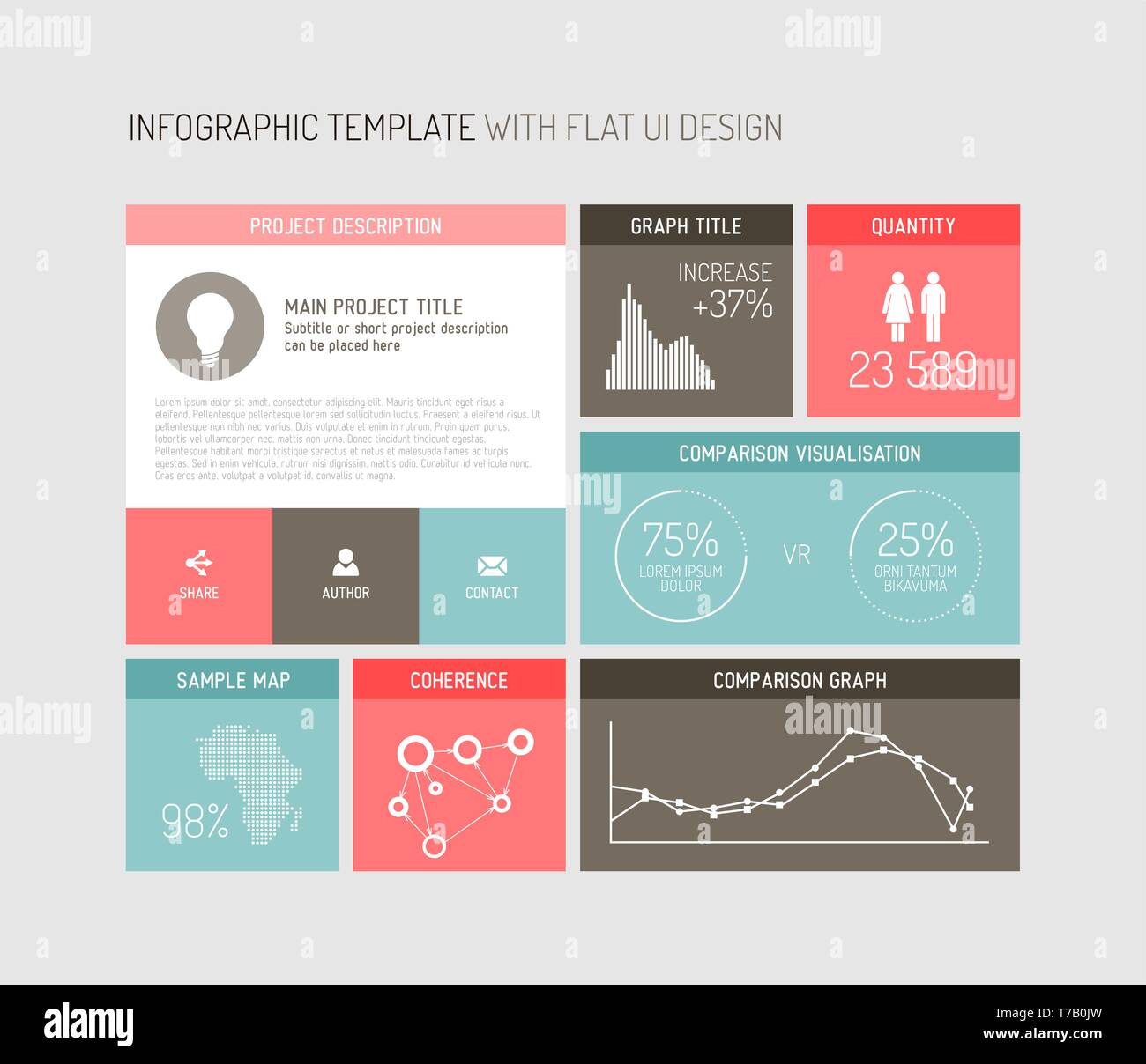 Vector flat user interface (UI) infographic template / design Stock ... Vector flat user interface (UI) infographic template / design Stock ...