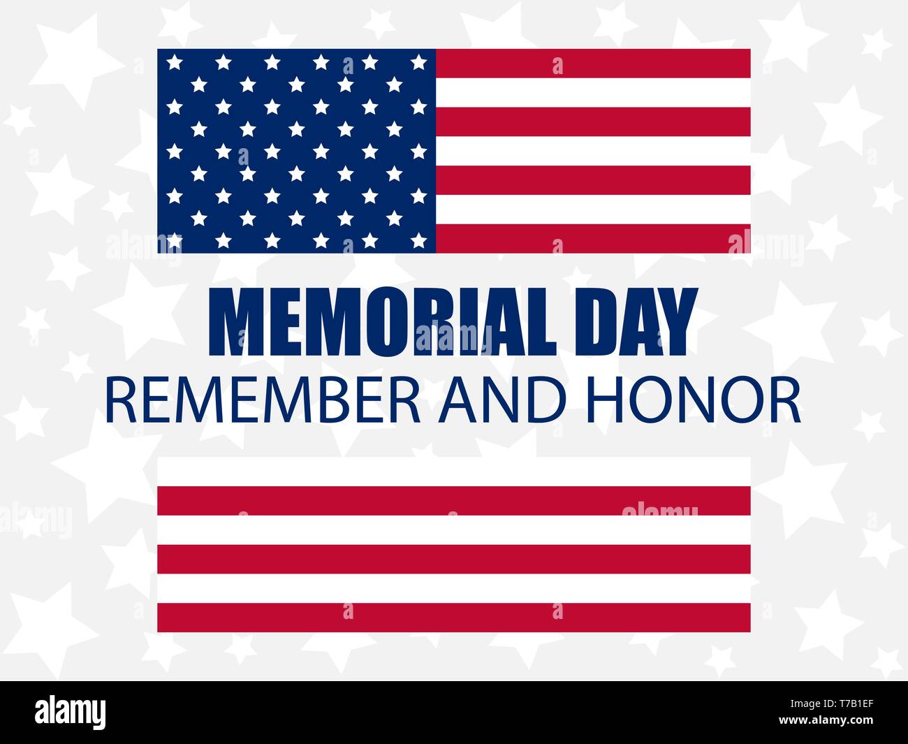 Memorial Day. Remember and Honor. Flag of the United States. Vector ...