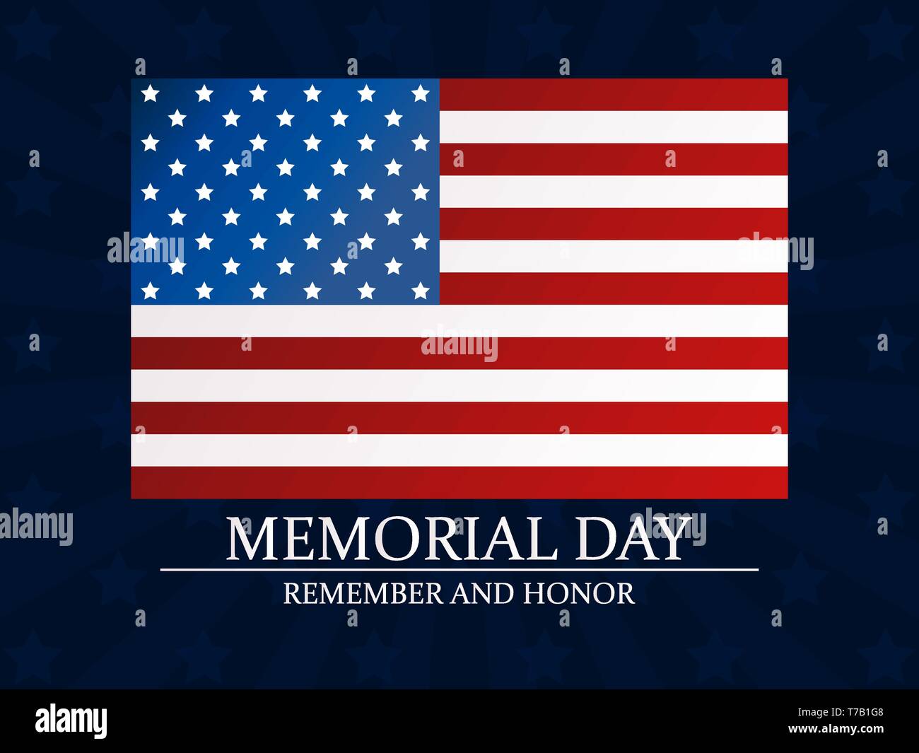 Memorial Day. Remember and Honor. Flag of the United States. Vector ...