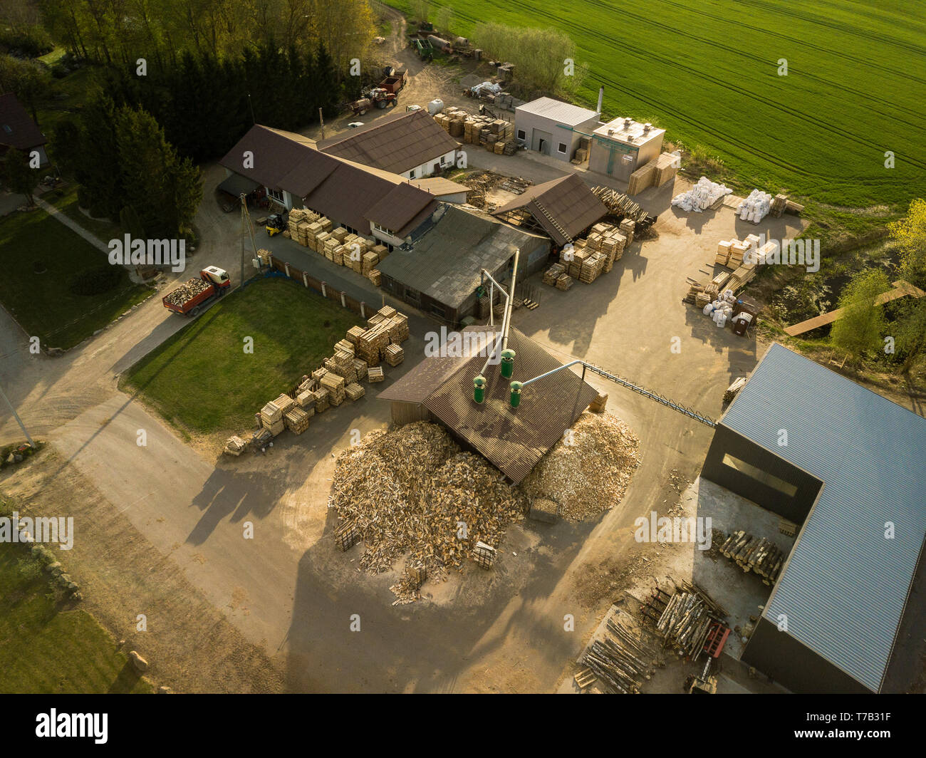 Sawmill aerial view hi-res stock photography and images - Alamy