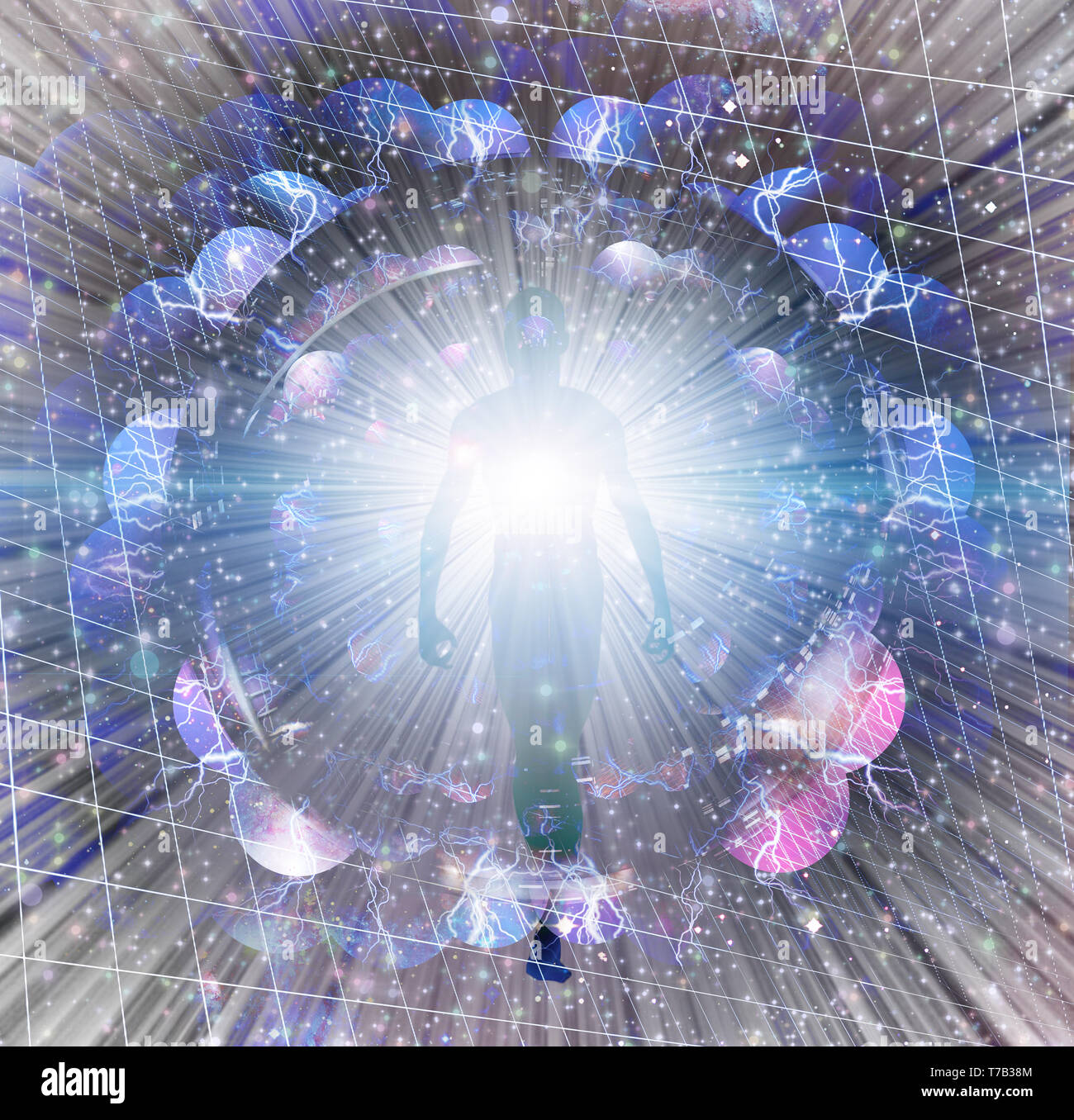 Shining aura and rays of light Stock Photo - Alamy