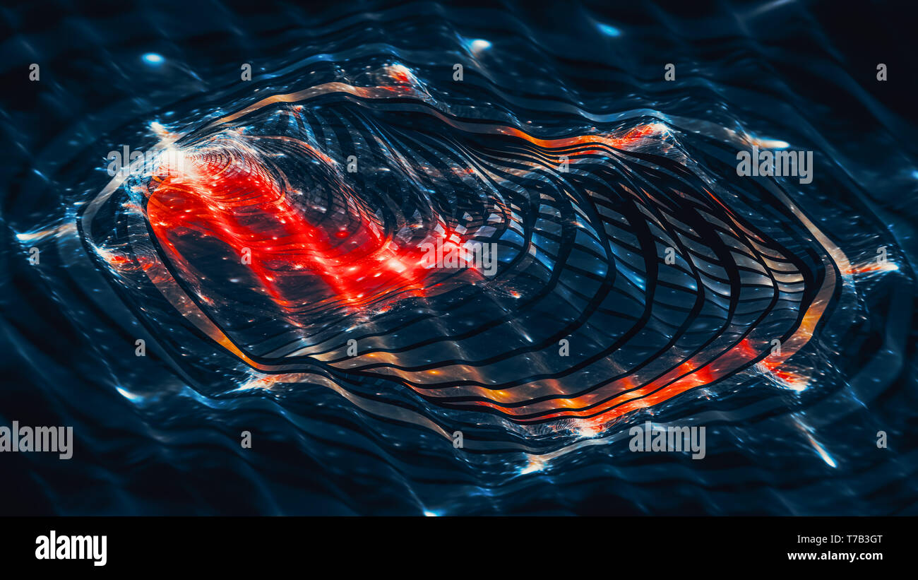 Glowing new futuristic technology, computer generated abstract ...