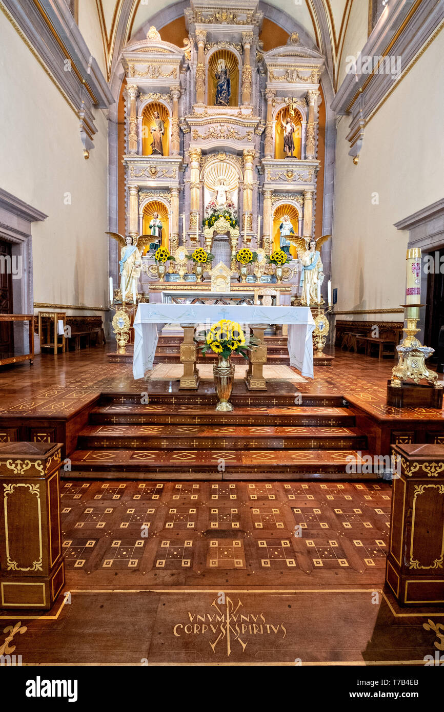 The Baroque interior of the Parroquia de Nuestra Senora de la Asuncion ...