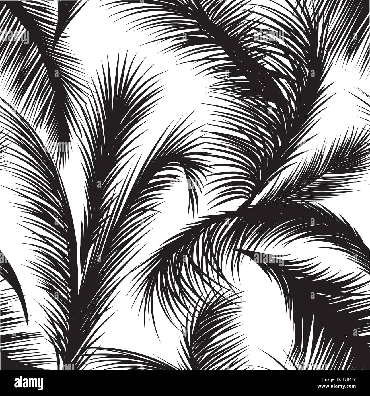 Palm leaves seamless pattern.Tropical floral background. Flourish ...