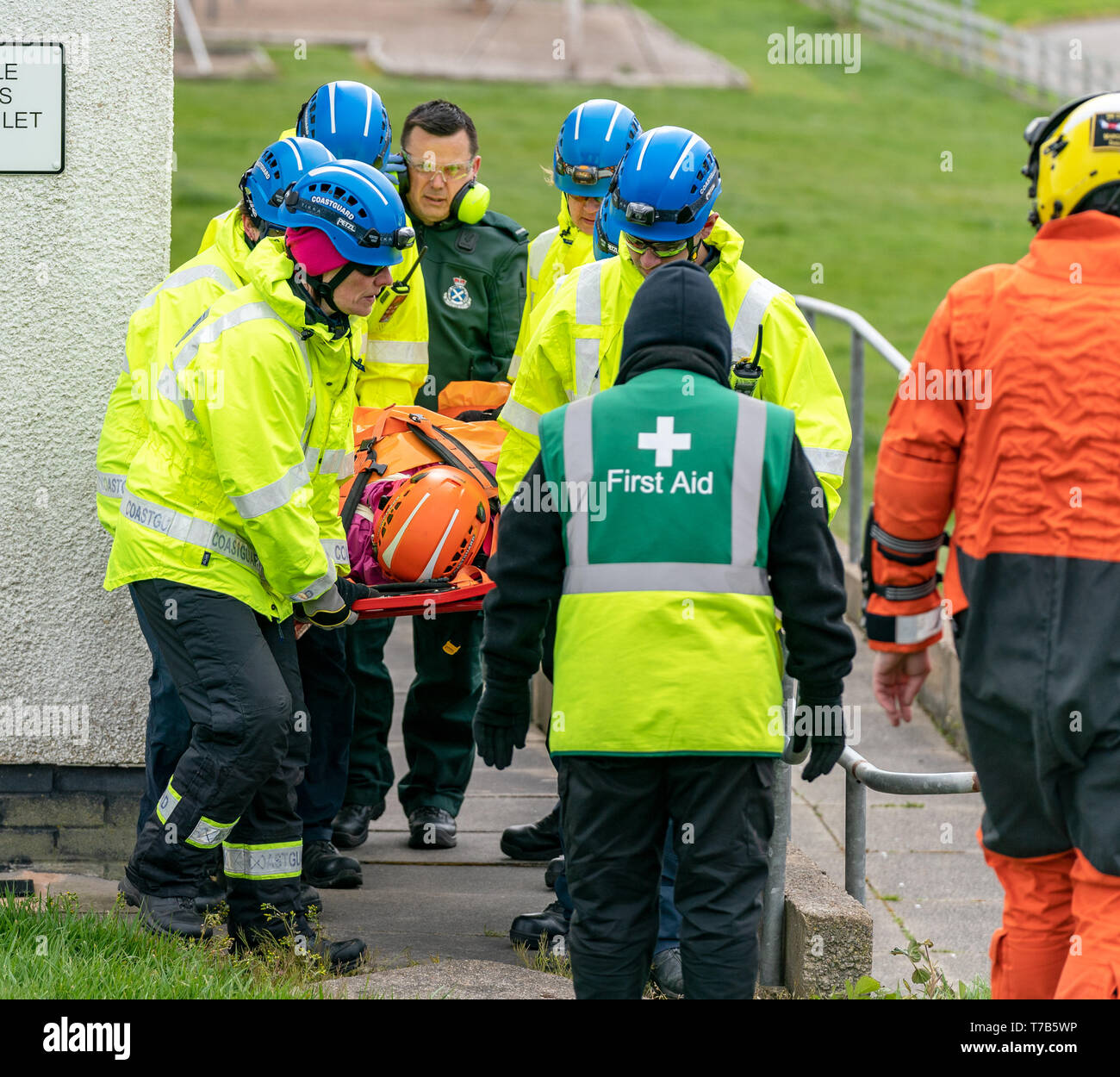 This is the rescue by HMCG (Coastguard) of a woman who fell during a ...