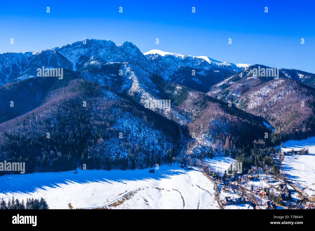 aerial winter Tatra mountain landscape of zakopane Stock Photo - Alamy