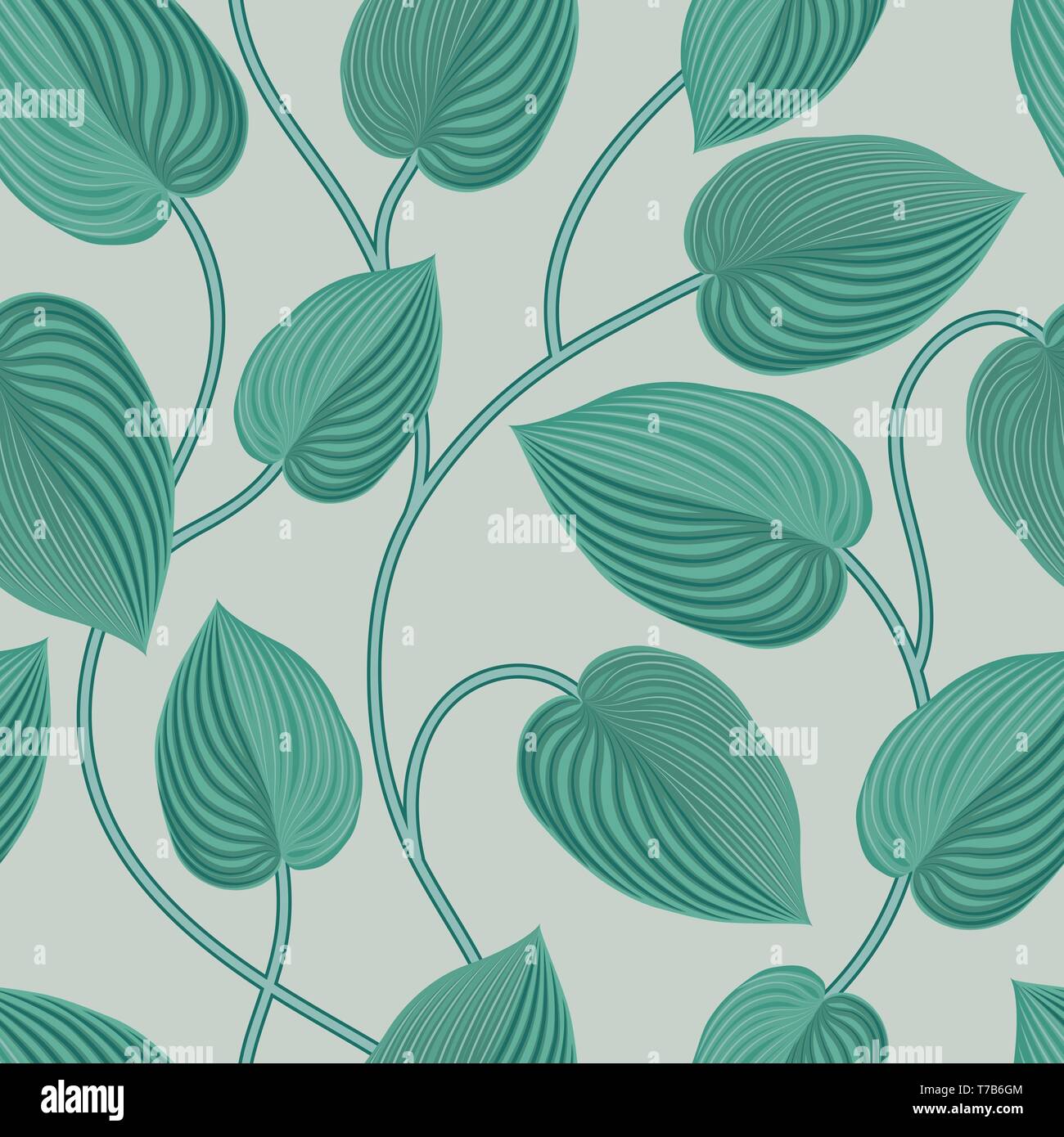 Floral seamless pattern. Leaves background. Flourish garden leaf line ...