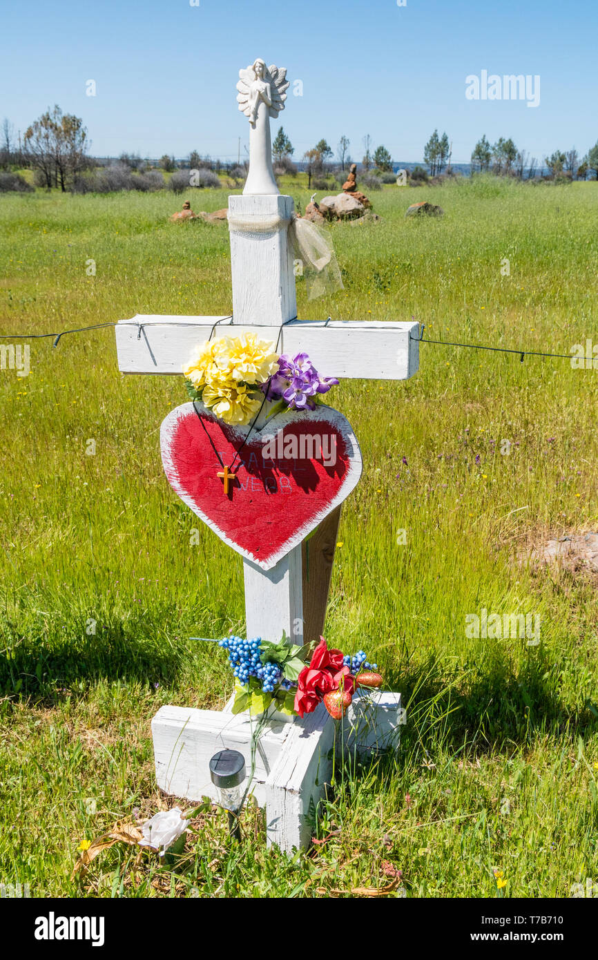 86 crosses were planted to memorialize the victims of the Camp Fire ...