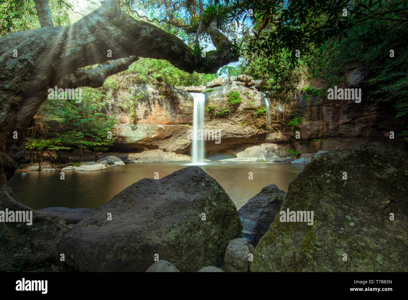 Natural Haew Suwat Waterfall Stock Photo - Alamy