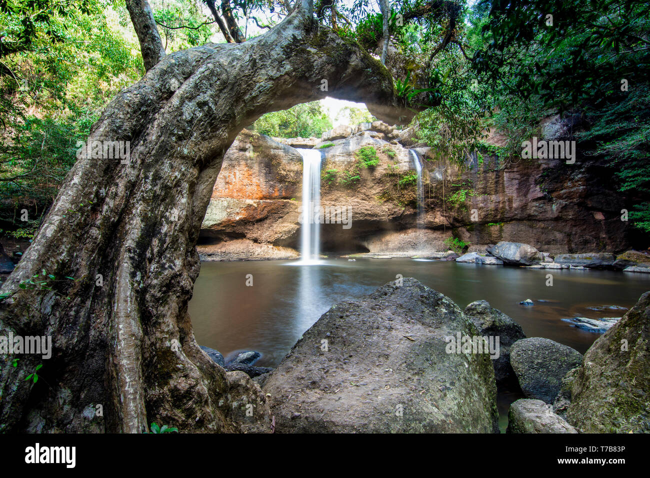 Natural Haew Suwat Waterfall Stock Photo - Alamy