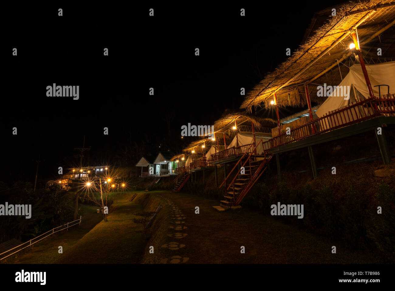 Light shelter house at night Stock Photo - Alamy