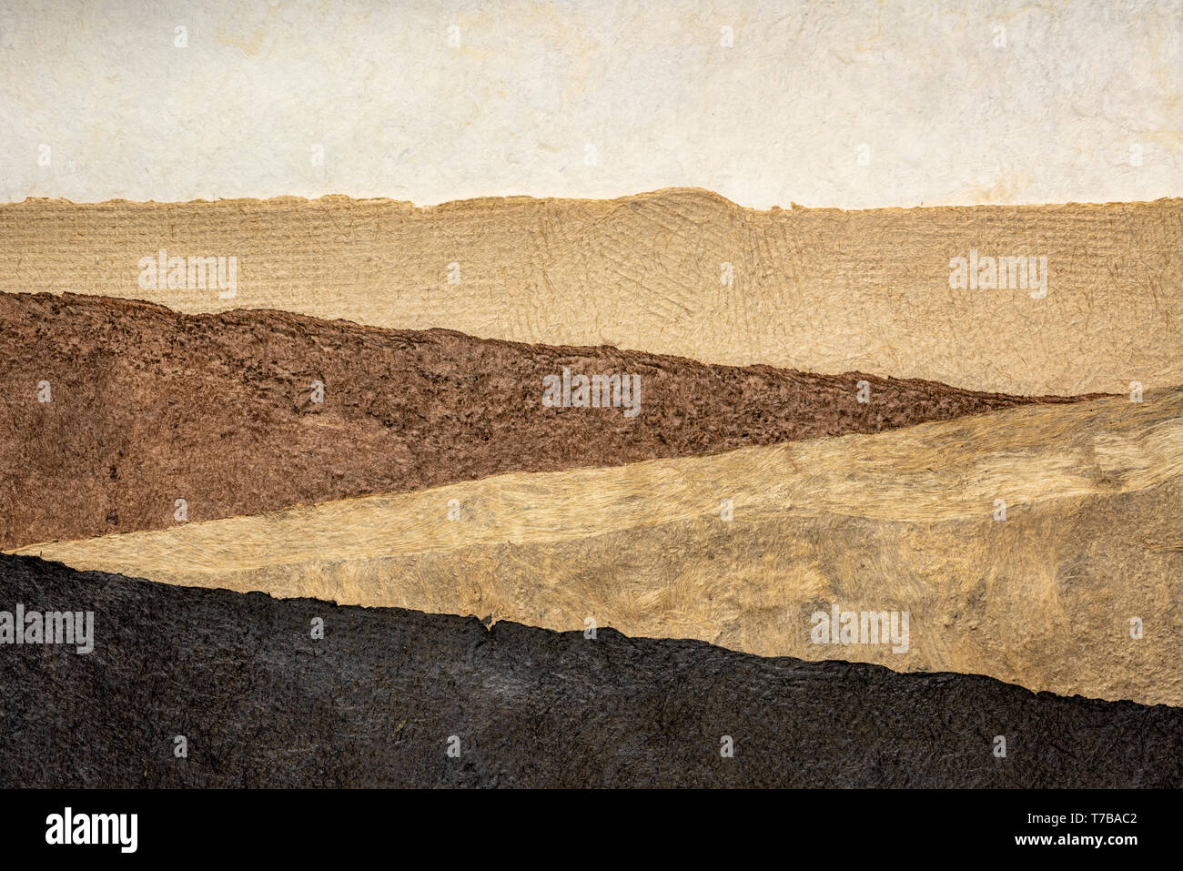 abstract landscape created with sheets of textured handmade bark paper ...