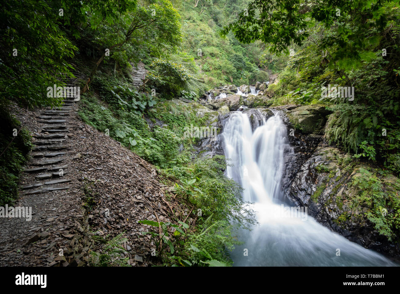 Beautiful landscape around Xinliao waterfall trail at Yilan, Taiwan ...
