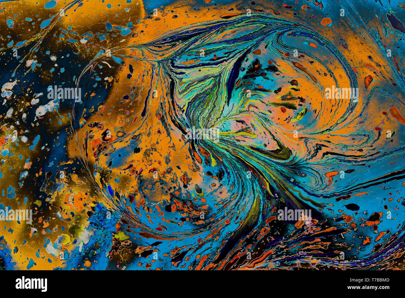 abstract marbling art patterns in paint as background Stock Photo - Alamy