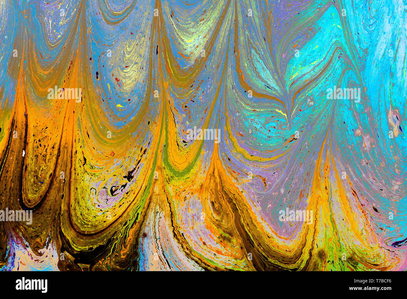 abstract marbling art patterns in paint as background Stock Photo - Alamy