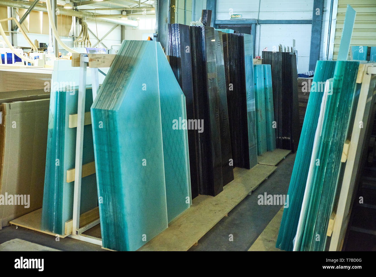 warehouse of finished and packed doors, production of interior and ...