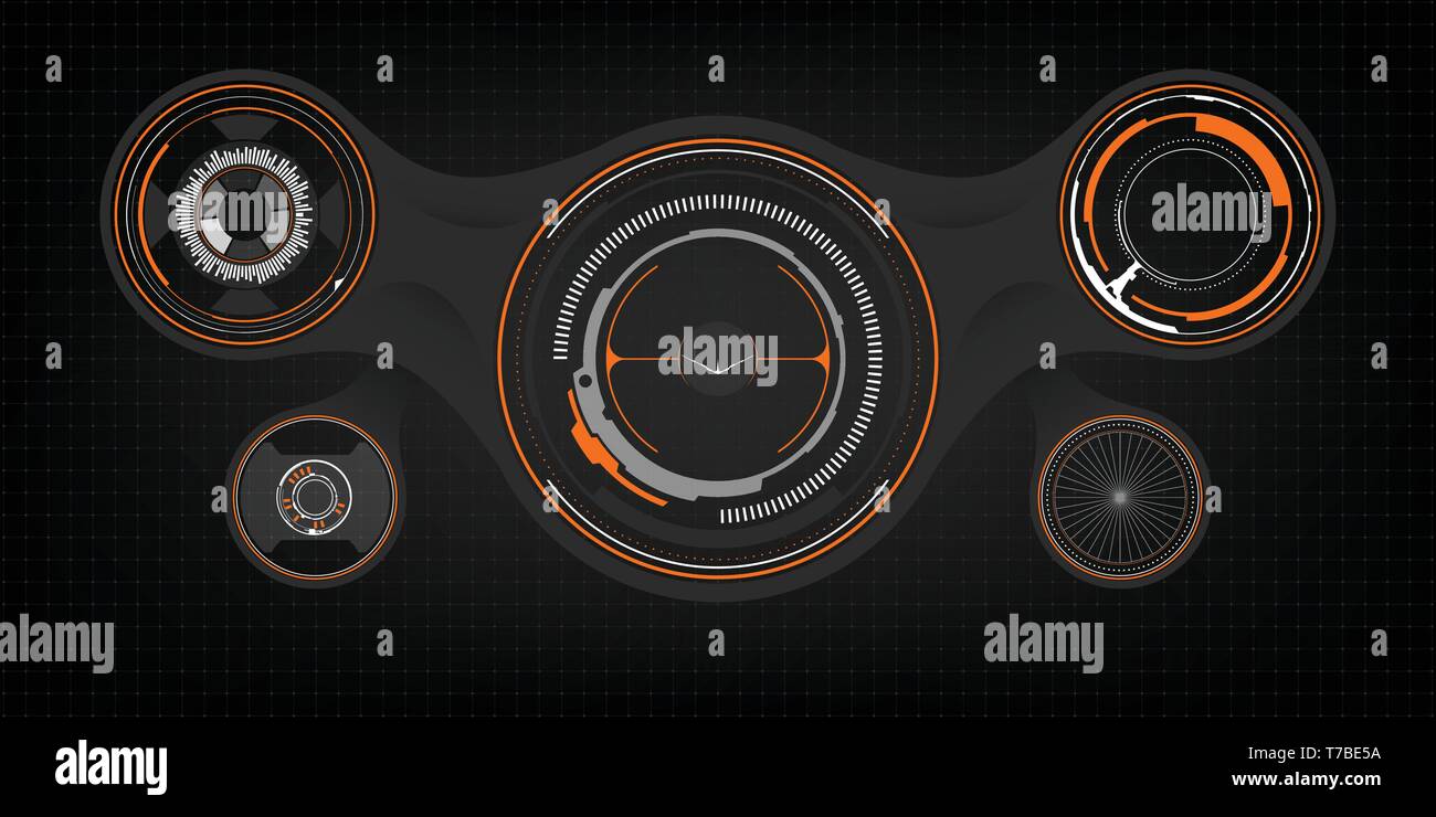 Sci-Fi Futuristic Glowing HUD Display. Vitrual Reality Stock Vector ...
