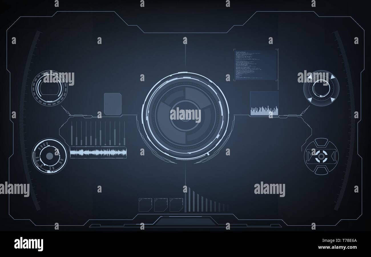 Sci-Fi Futuristic Glowing HUD Display. Vitrual Reality Stock Vector ...