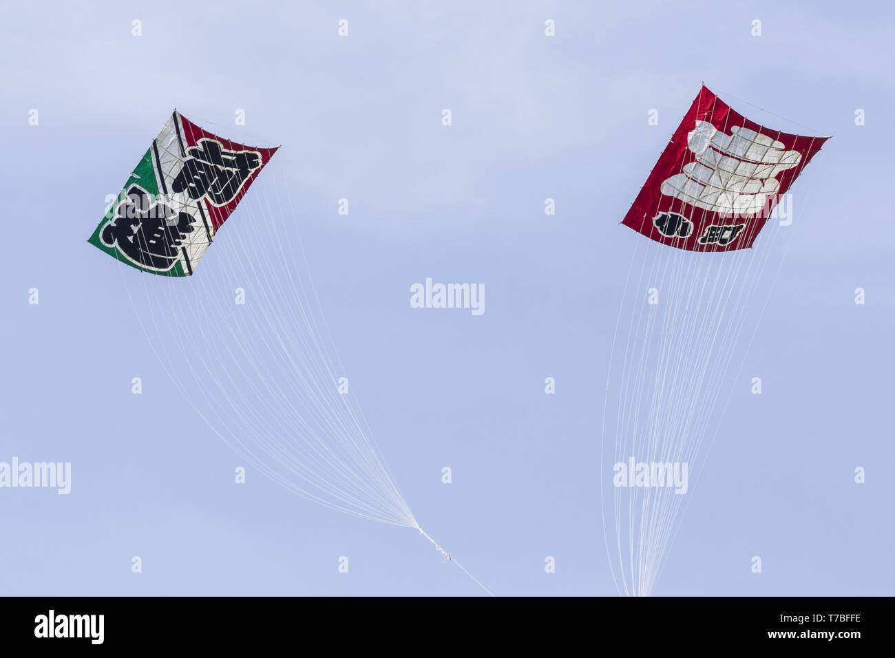 Saitama, Japan. 5th May, 2019. Big kites soar during the Giant Kite ...