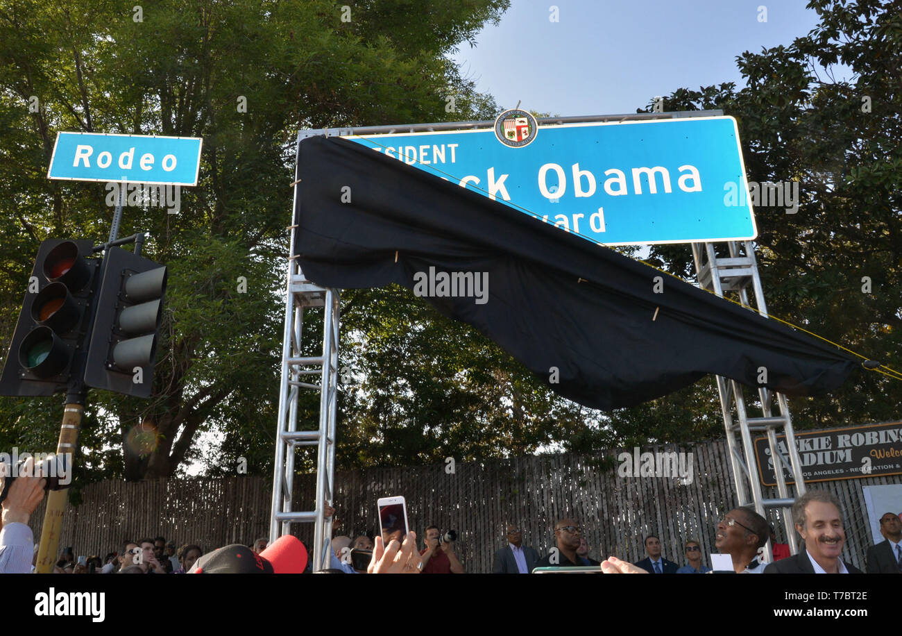 Los Angeles, Ca, USA. 4th May, 2019. President Barack Obama Boulevard ...