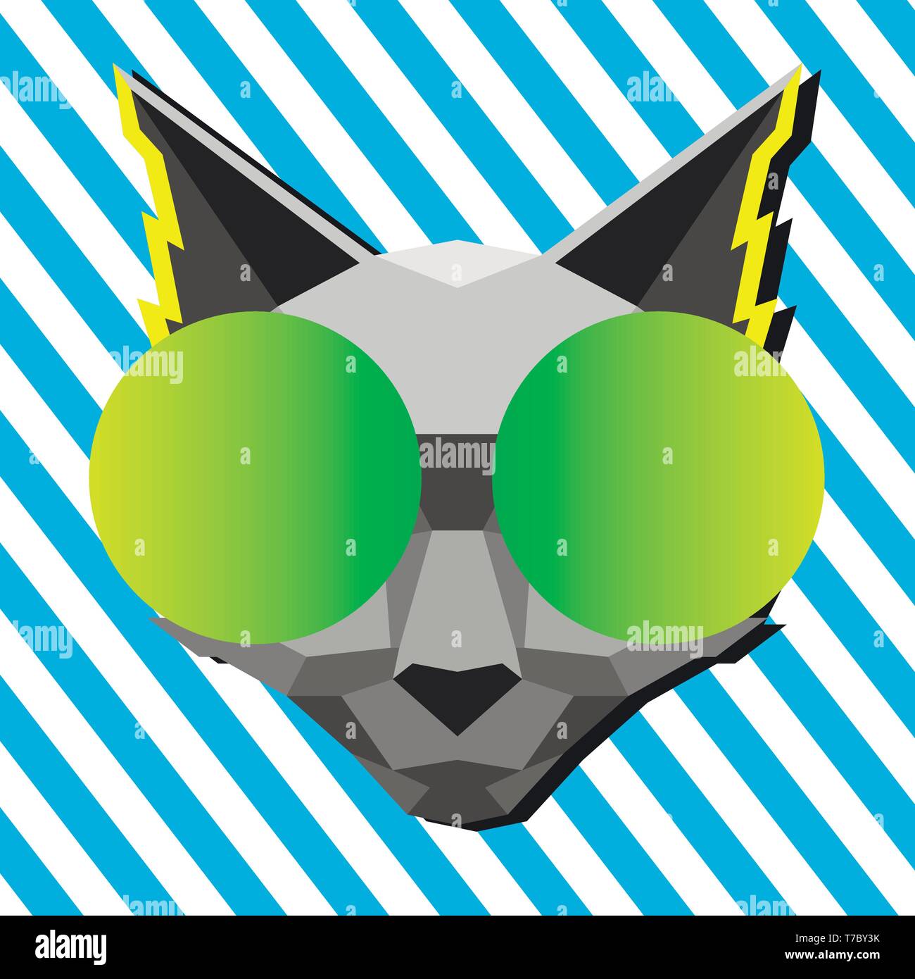 Cool cat vector illustration in pop art style Stock Vector Image & Art ...