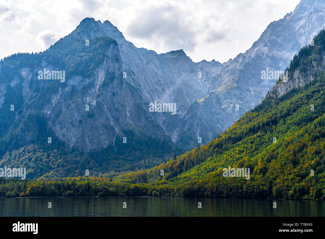 Koenigssee lake with Alp mountains in Konigsee, Berchtesgaden National ...