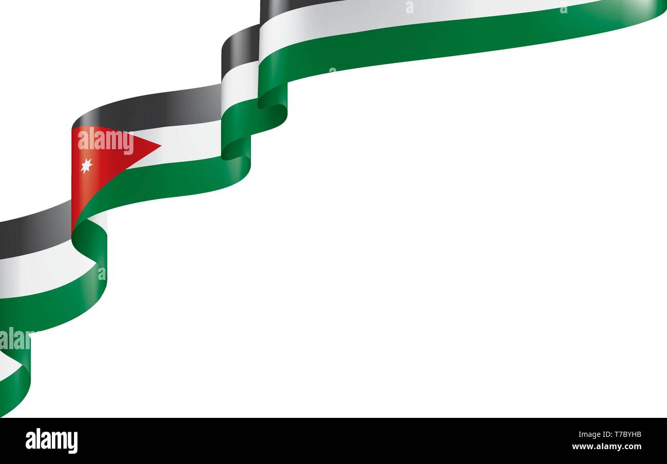 Jordan flag, vector illustration on a white background Stock Vector ...