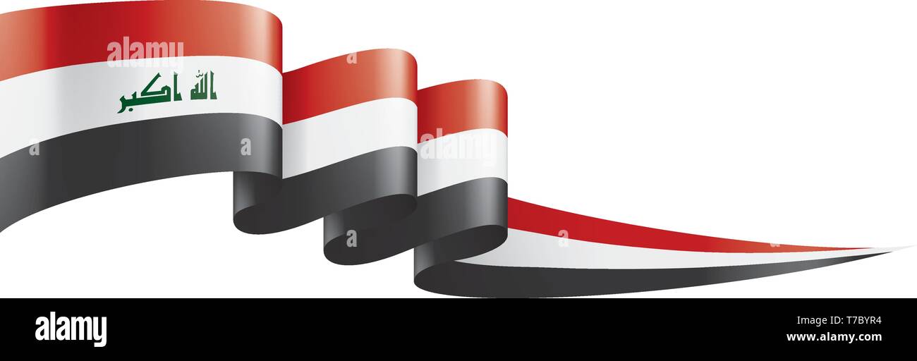 Iraqi flag, vector illustration on a white background Stock Vector ...