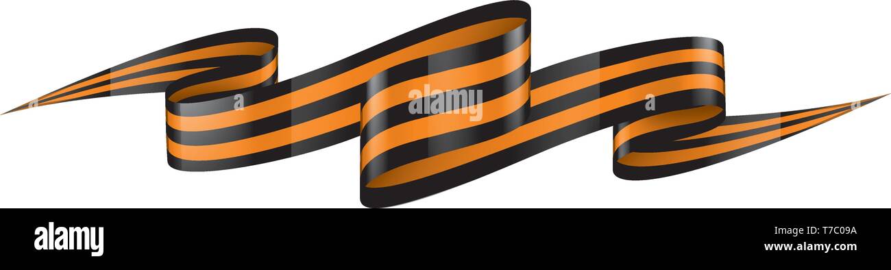 Vector illustration of Saint George ribbon on white background Stock ...