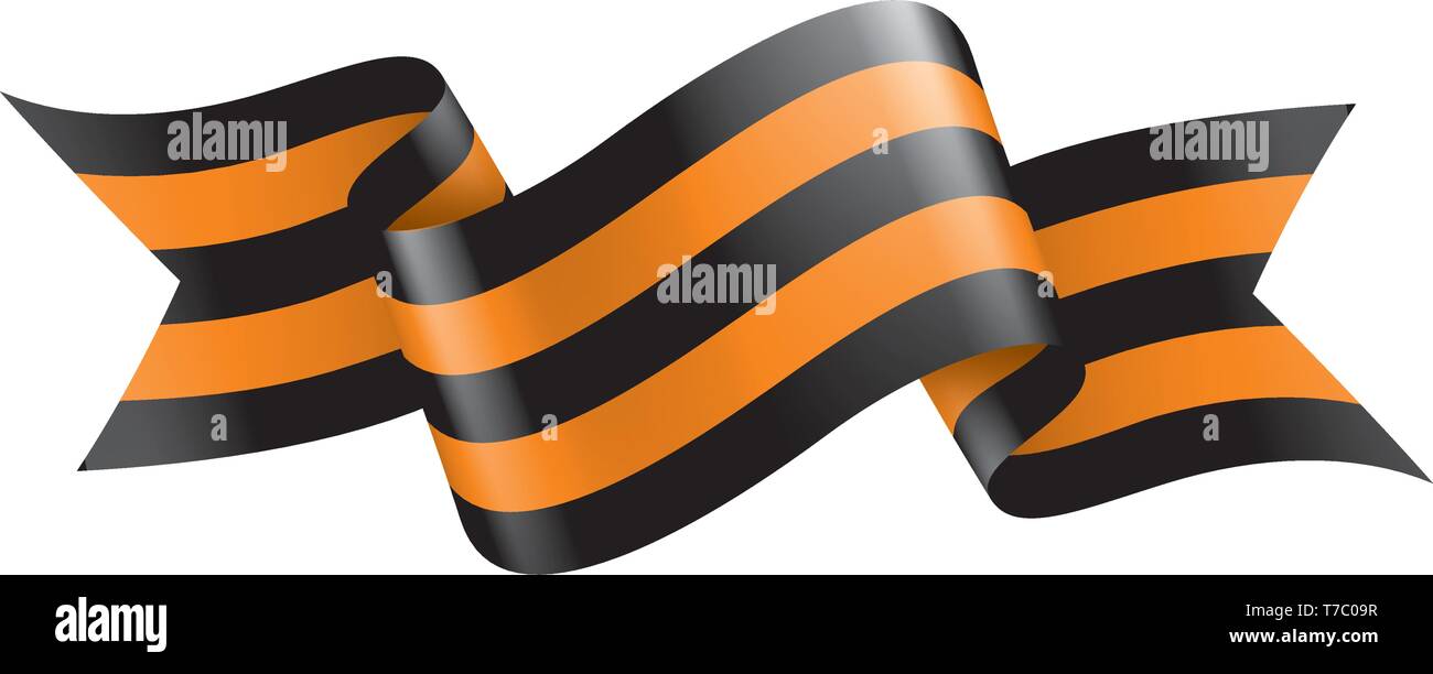 Vector illustration of Saint George ribbon on white background Stock ...