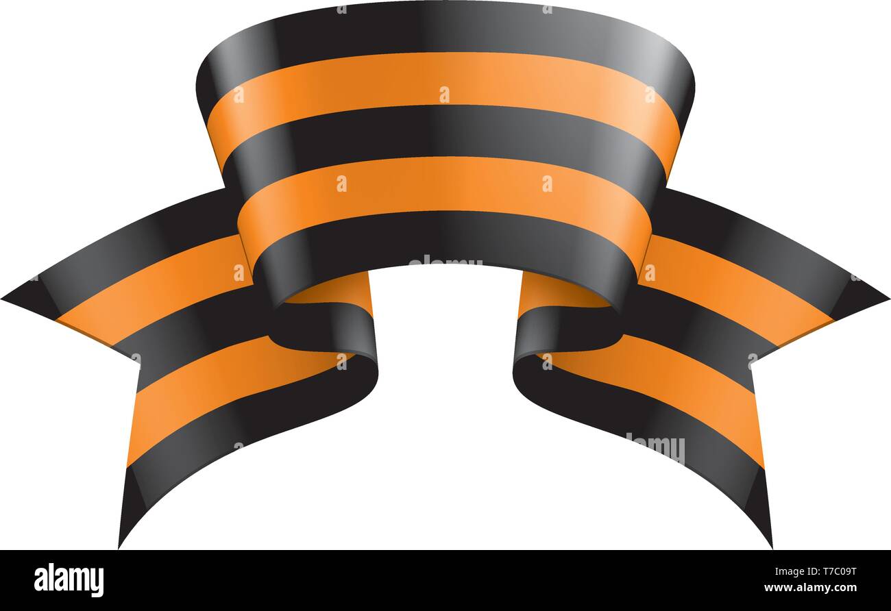 Vector illustration of Saint George ribbon on white background Stock ...