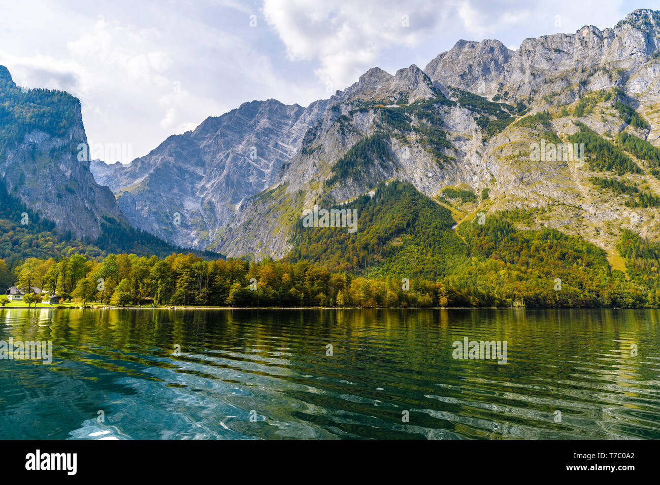 Koenigssee lake with Alp mountains in Konigsee, Berchtesgaden National ...