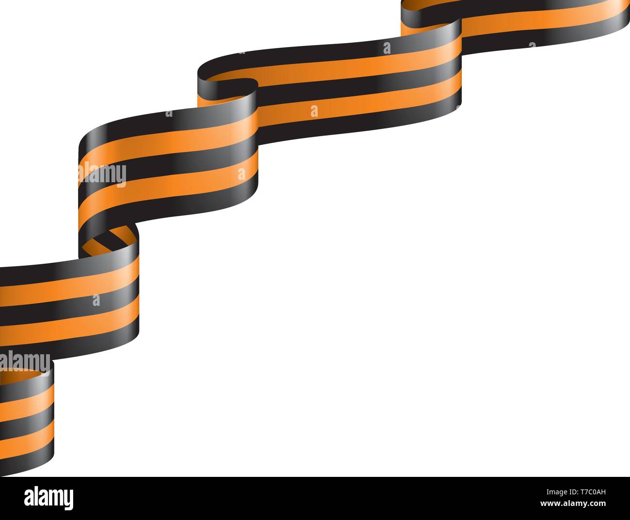 Vector illustration of Saint George ribbon on white background Stock ...