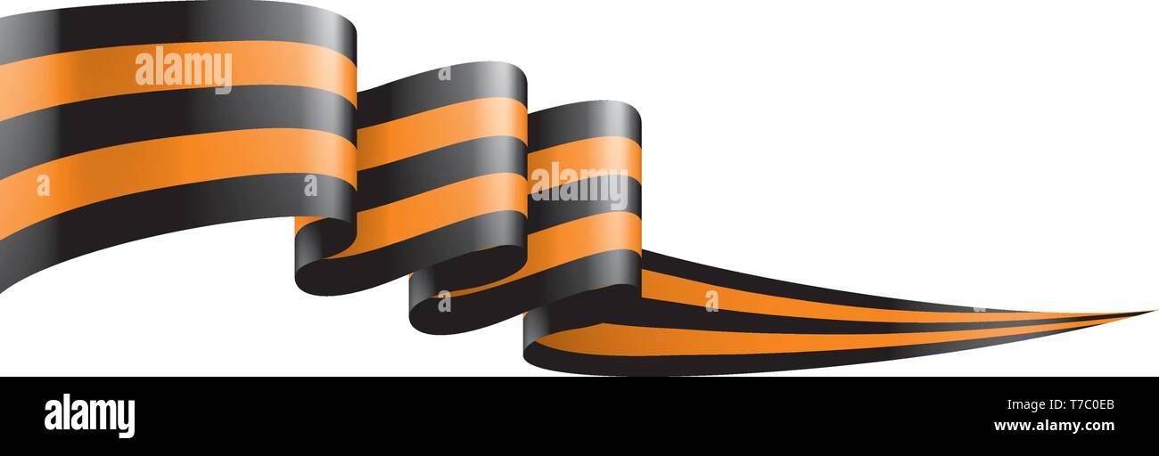 Vector illustration of Saint George ribbon on white background Stock ...