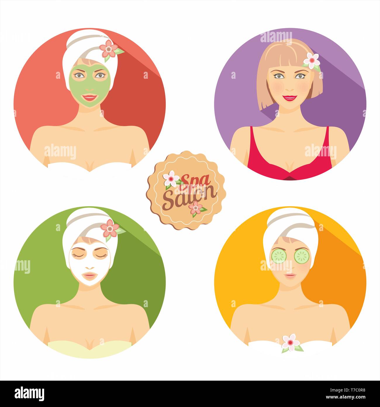 Spa salon illustration with beautiful woman! Stock Vector Image & Art ...